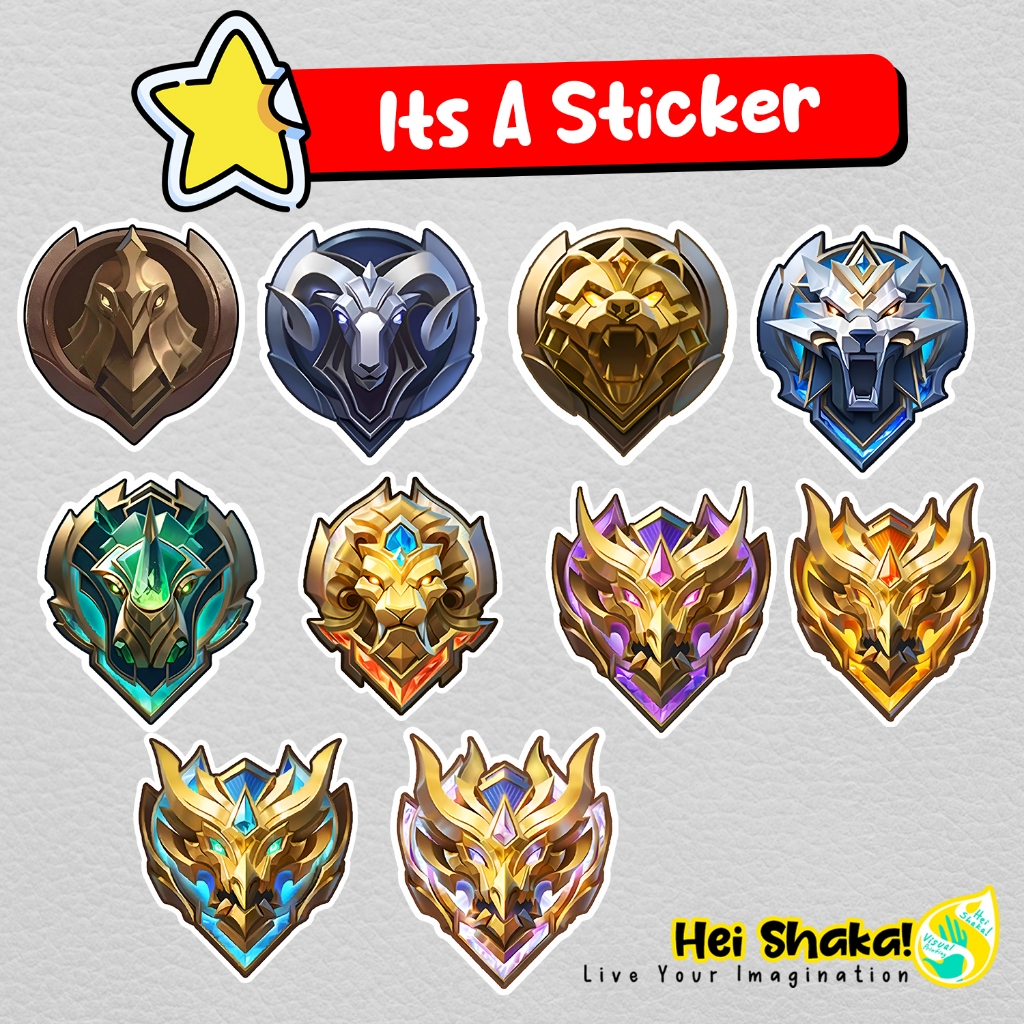 Jual Stiker Rank Mobile Legends Warrior Grand Master Elite Epic Mythic ...