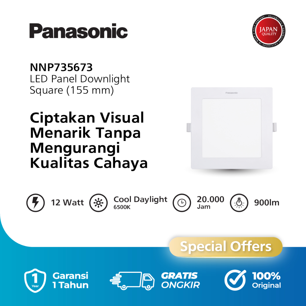 Jual Panasonic Lampu Downlight LED Panel Light G3 S155 12W 6500K | Shopee Indonesia