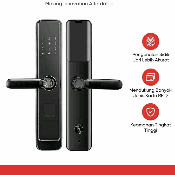 Jual Original TaffHOME Smart Door Lock Password Fingerprint Card Kunci ...