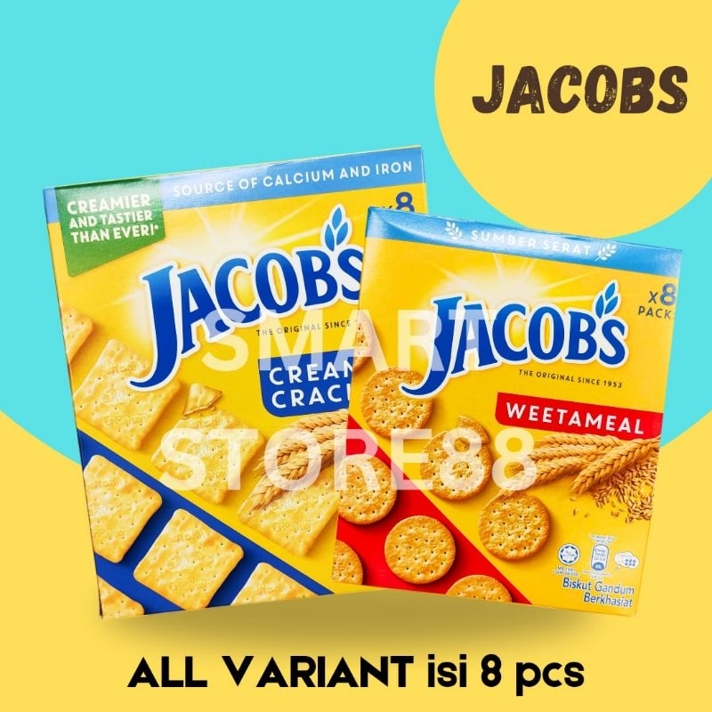 Jual JACOBS BISKUIT CREAM CRACKERS GANDUM JACOB BISKUIT IMPORT | Shopee ...