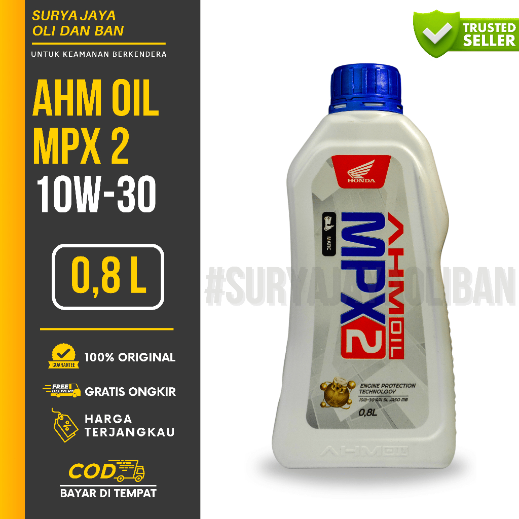 Jual Oli Mesin Sepeda Motor Matic AHM MPX2 SAE 10W-30 800ML 100% ...