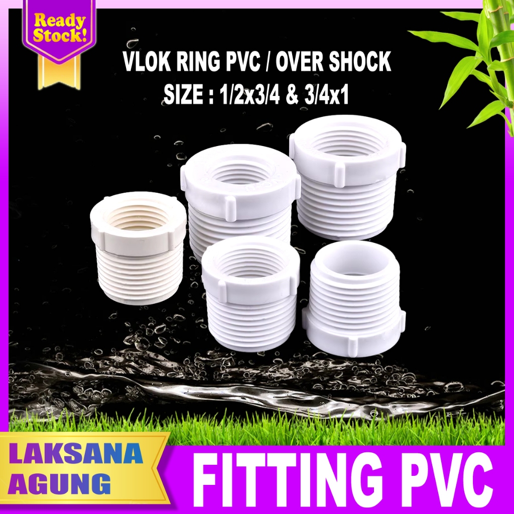 Jual PVC Vlok Ring drat dalam drat luar 1/2x3/4" inch > Bushing > Over ...