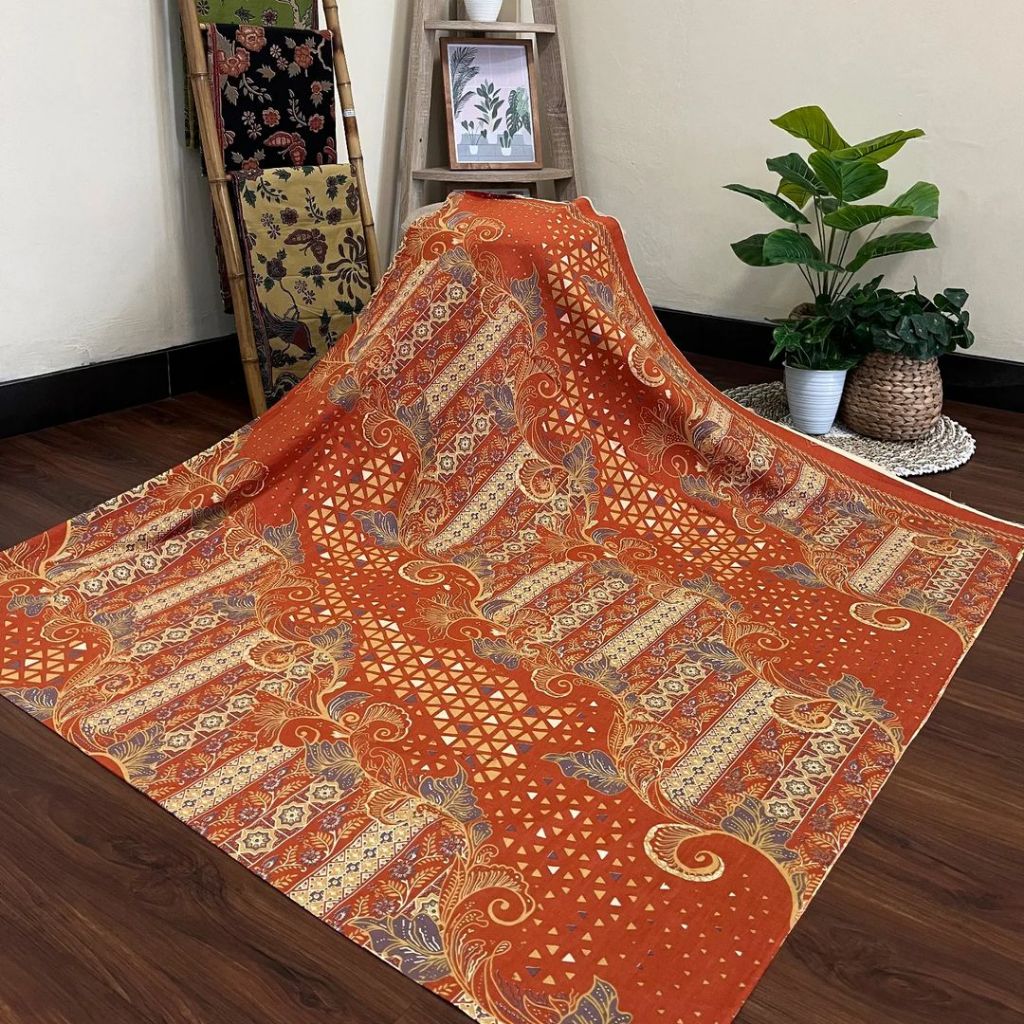 Jual Kain Batik SOLO motif bunga rambat kontemporer | Shopee Indonesia