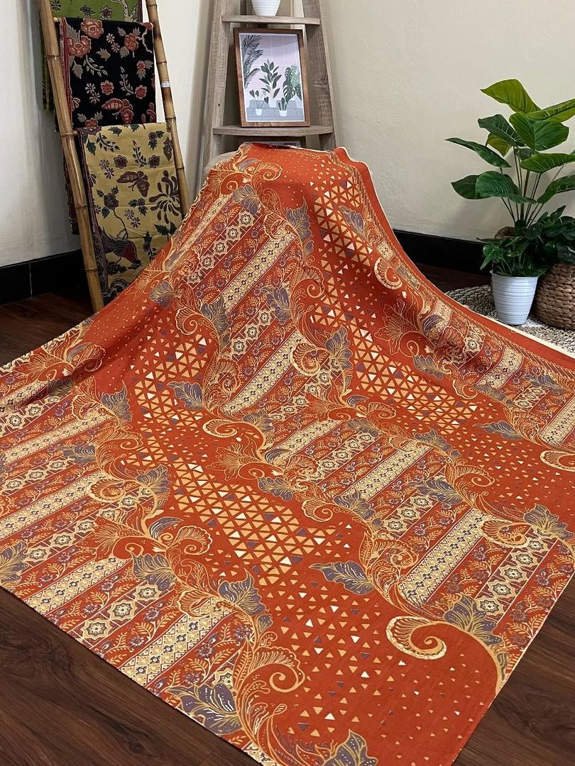 Jual Kain Batik SOLO motif bunga rambat kontemporer | Shopee Indonesia