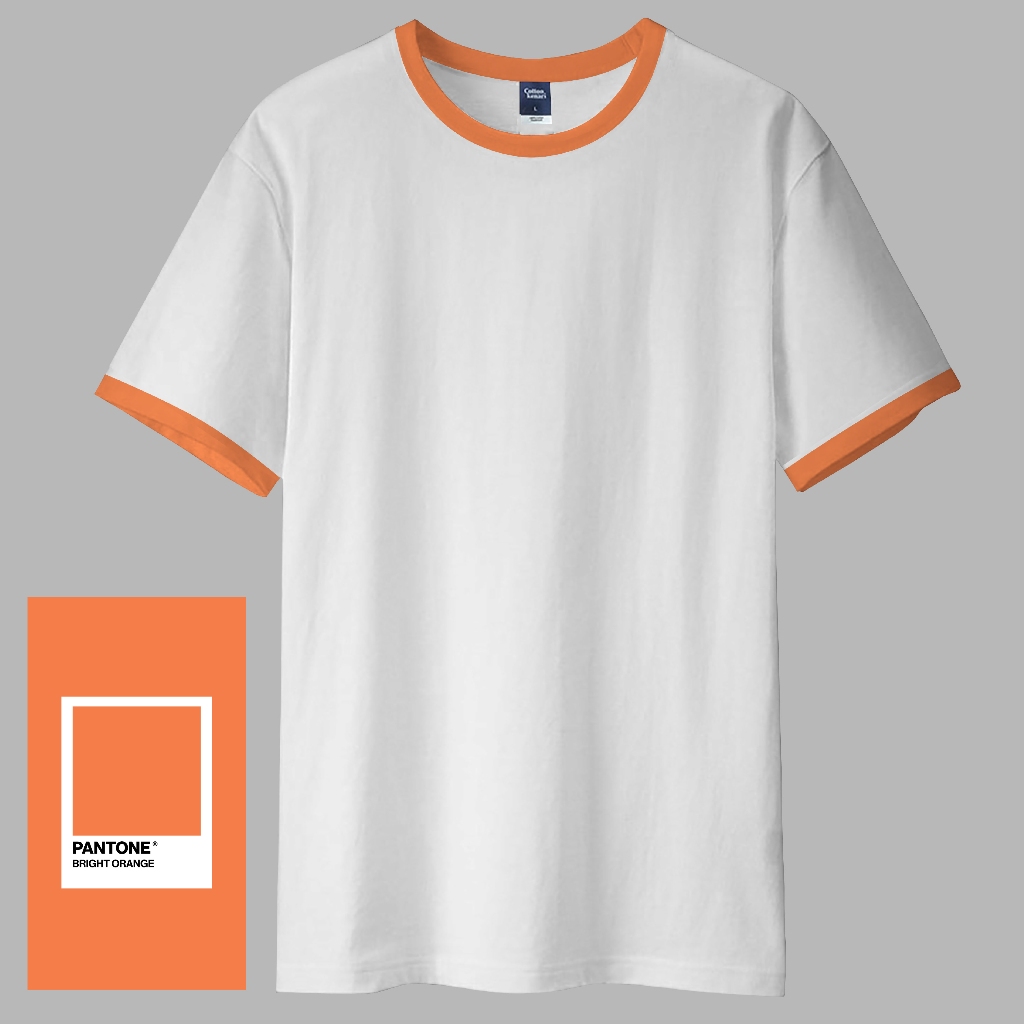 Jual KAOS RINGER TEE - BRIGHT ORANGE WHITE ( KAOS POLOS RINGER TEE ...