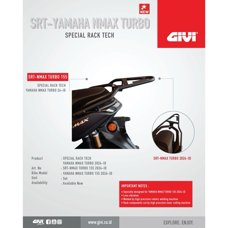 Jual GIVI SRT BRAKET BREKET BOX ADV 160 150 NMAX TURBO NEO ALVA CERVO ...