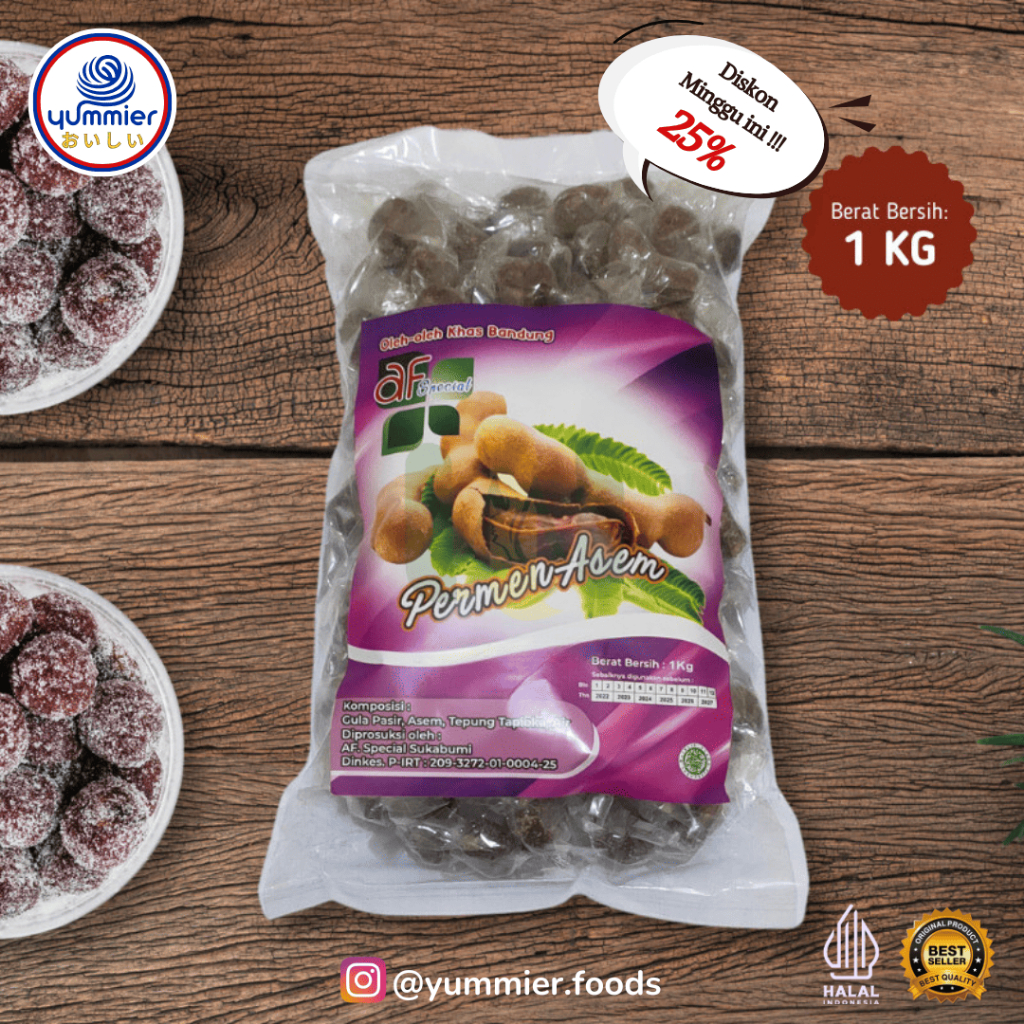 Jual Permen Gula Asem Tamarind Sugar Candy Berkhasiat AF 1 KG | Shopee ...