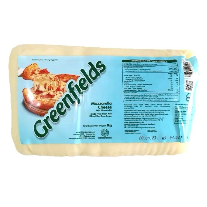 Jual Greenfields Keju Mozzarella Cheese 1kg | Shopee Indonesia