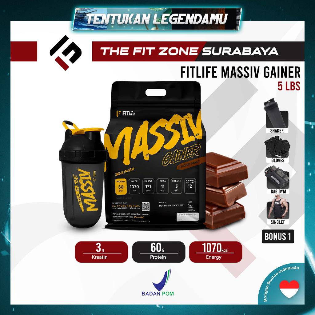 Jual FITLIFE Massiv Gainer 5 Lbs Supplement Fitness Weight Gainer ...