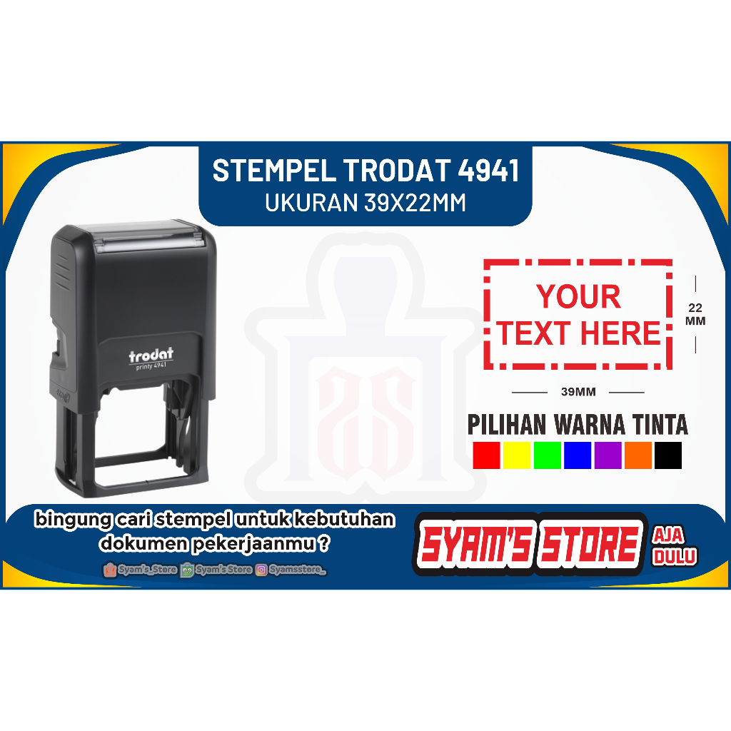 Jual Stempel Trodat 4941 stempel persegi, stempel warna, otomatis, logo dll | Shopee Indonesia