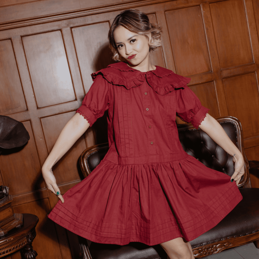 Jual MIROIR - Sheen Red Dress | Shopee Indonesia