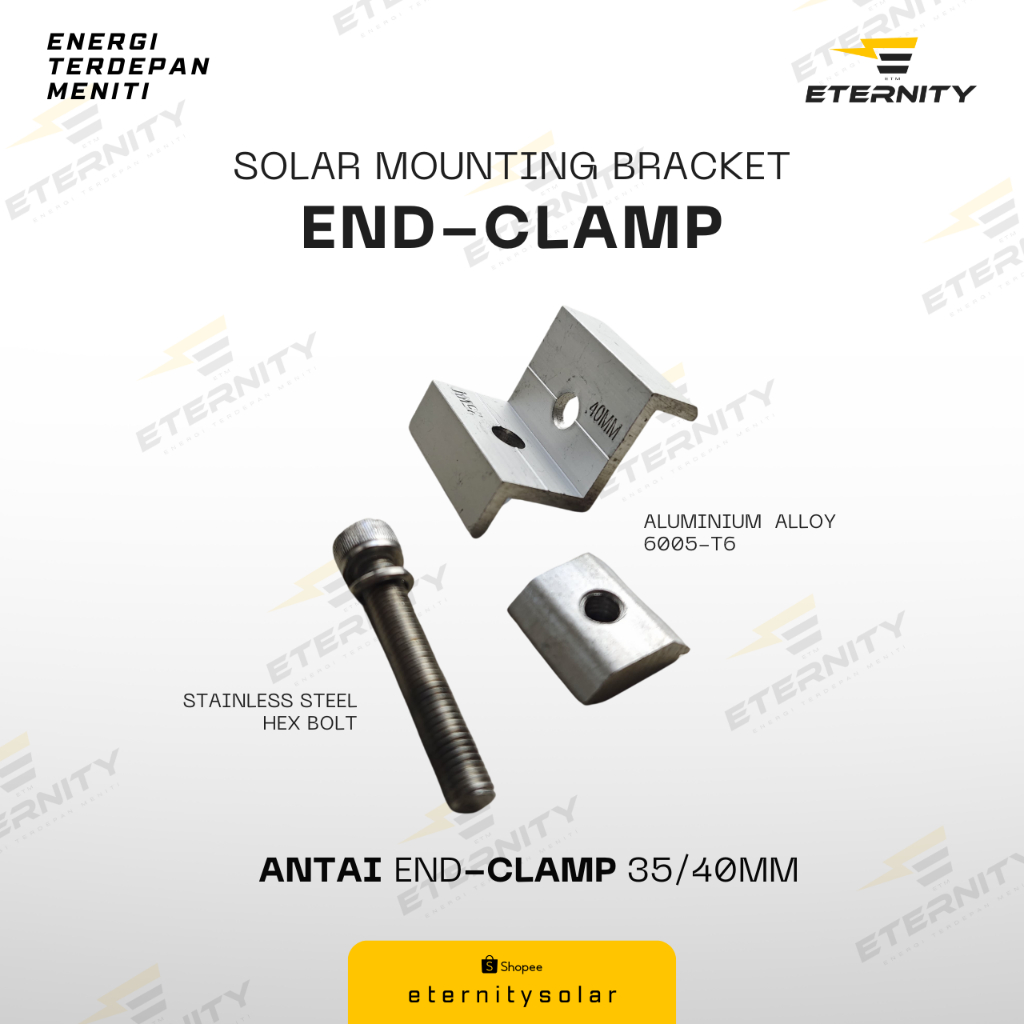 Jual Antai Solar Panel Mounting End-Clamp 35/40 mm | Shopee Indonesia
