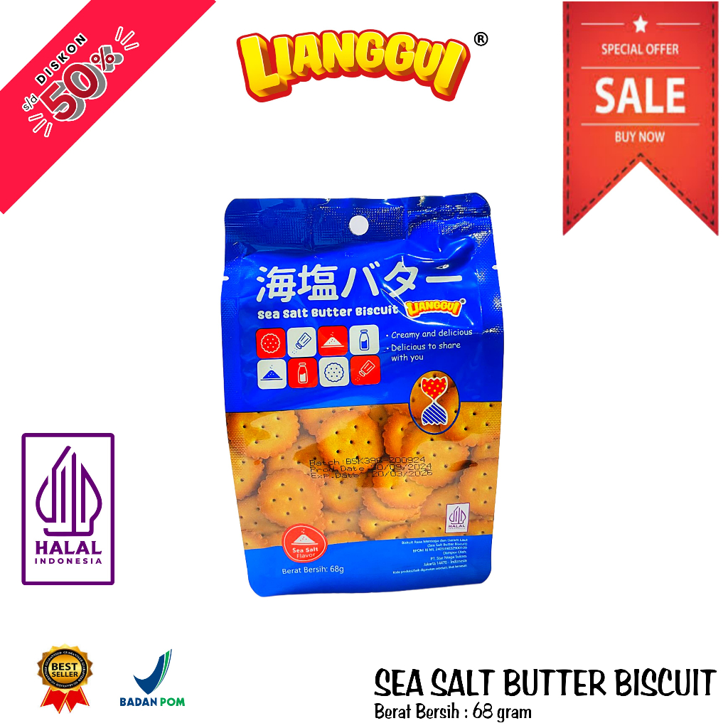 Jual [ LIANGGUI ] BISKUIT FINGER SEA SALT I BISKUIT BUTTER SEA SALT ...