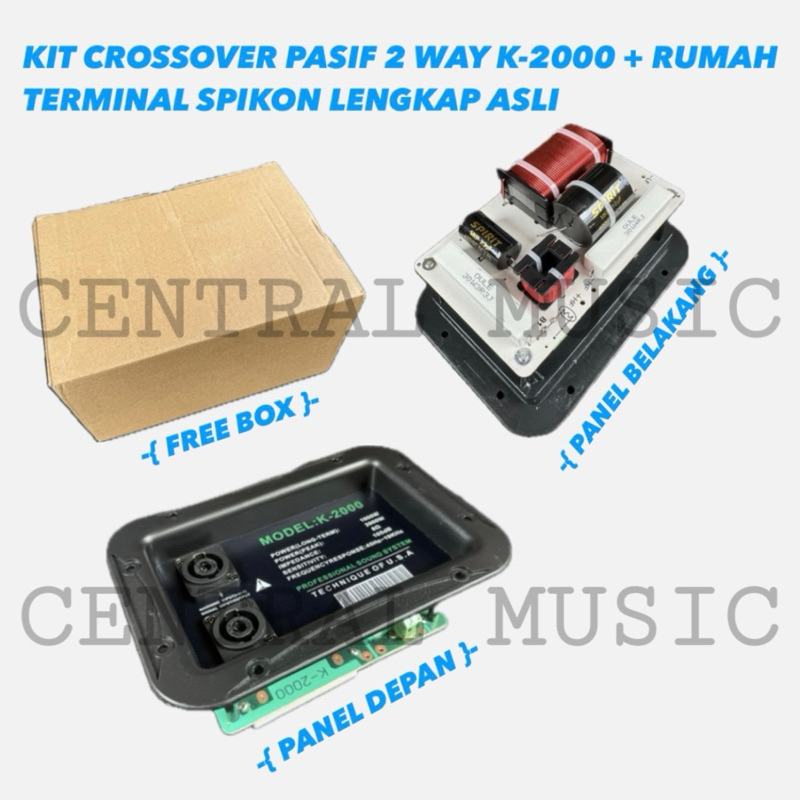 Jual KIT CROSSOVER PASIF 2 WAY K-2000 + RUMAH TERMINAL SPIKON LENGKAP ...