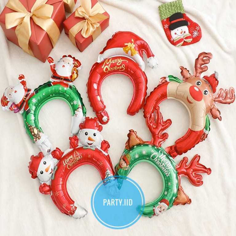 Jual BALON FOIL BANDO NATAL MERRY CHRISTMAS (Santa, Tanduk Rusa, Kado ...