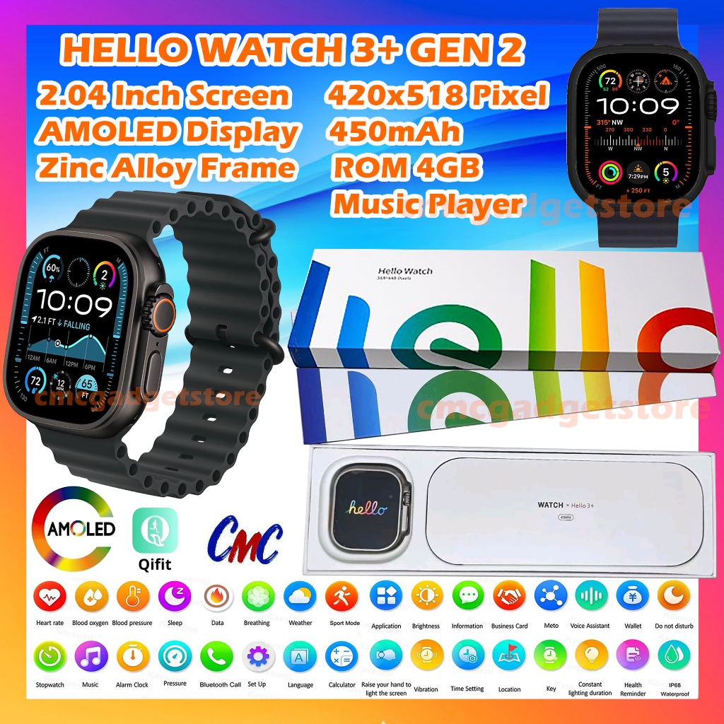 Jual Hello Watch 3 PLUS Ultra GEN 2 - Hello 4 Plus Smartwatch AMOLED 2. ...