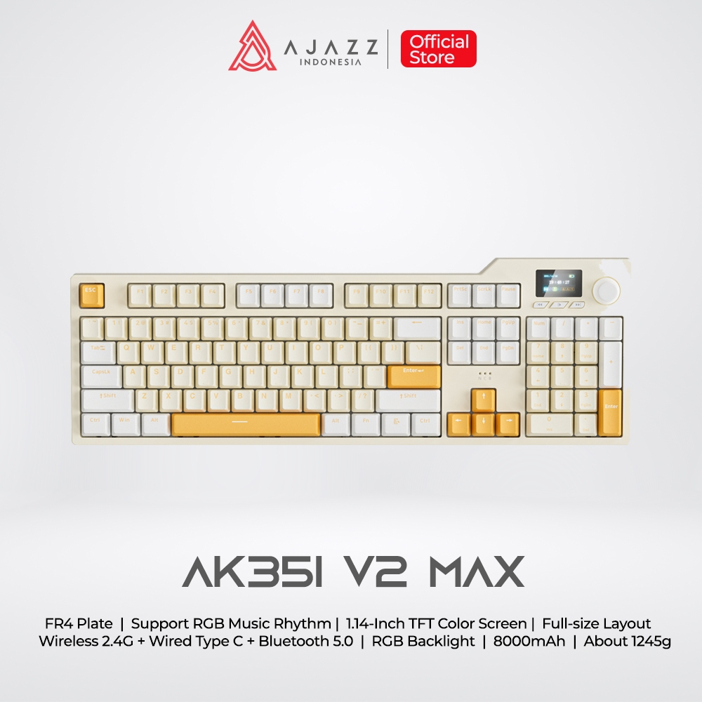 Jual Ajazz AK35i V2 MAX Full-size Mechanical Keyboard 3-Mode RGB with ...