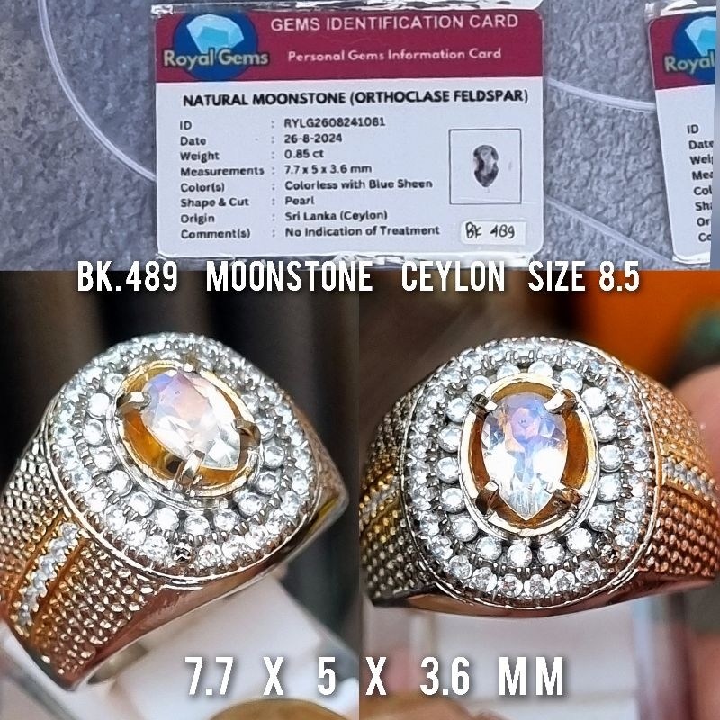 Jual NATURAL MOONSTONE CUTING CEYLON KLEP BIRU. RING DIRAF PLT DOUBLE PLAT + MEMO | Shopee Indonesia