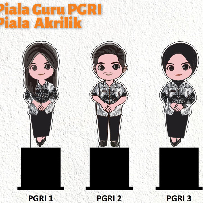 Jual Piala Guru Baju PGRI Tatakan Hitam Free Tulisan Hadiah Hari Guru ...