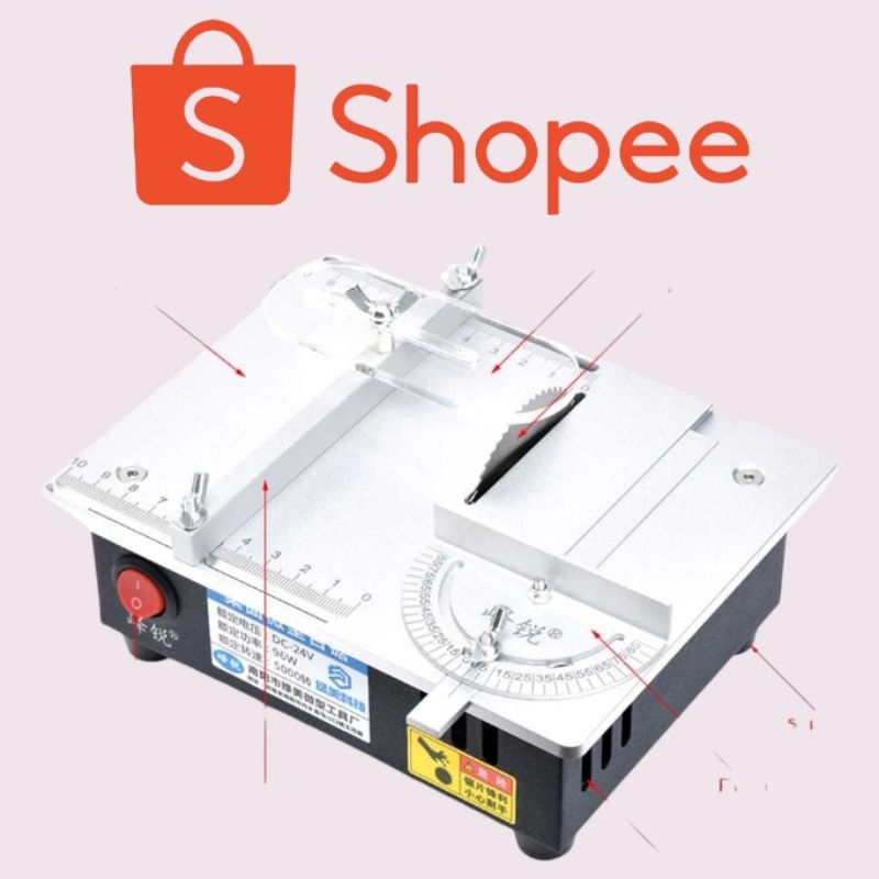 Jual Meja Gergaji Mini Multifunctional Table Saw 5000RPM 96W | Shopee ...
