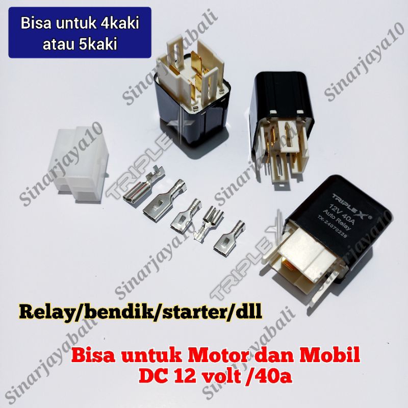 Jual bendik stater relay soket starter 4 kaki 5 kaki switch swit motor ...