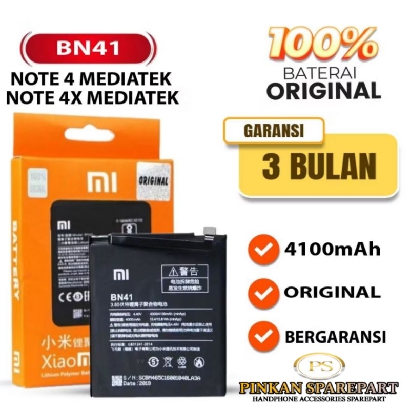 Jual BATERAI BATRE BATRAI BATTERY XIAOMI REDMI NOTE 4 MEDIATEK / NOTE 4X MEDIATEK BN 41 BN41 ...