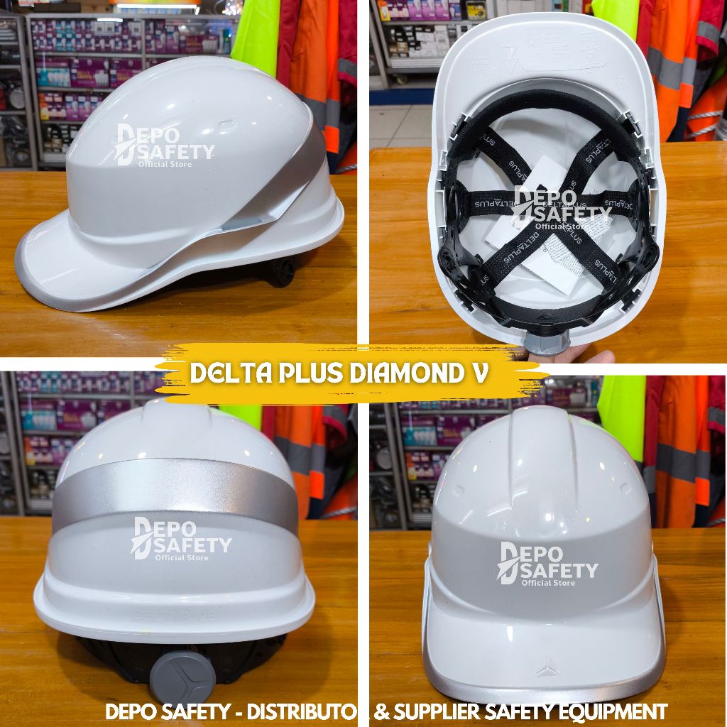 Jual HELM SAFETY PROYEK DELTA PLUS DIAMOND V PUTIH BERKUALITAS ORIGINAL ...