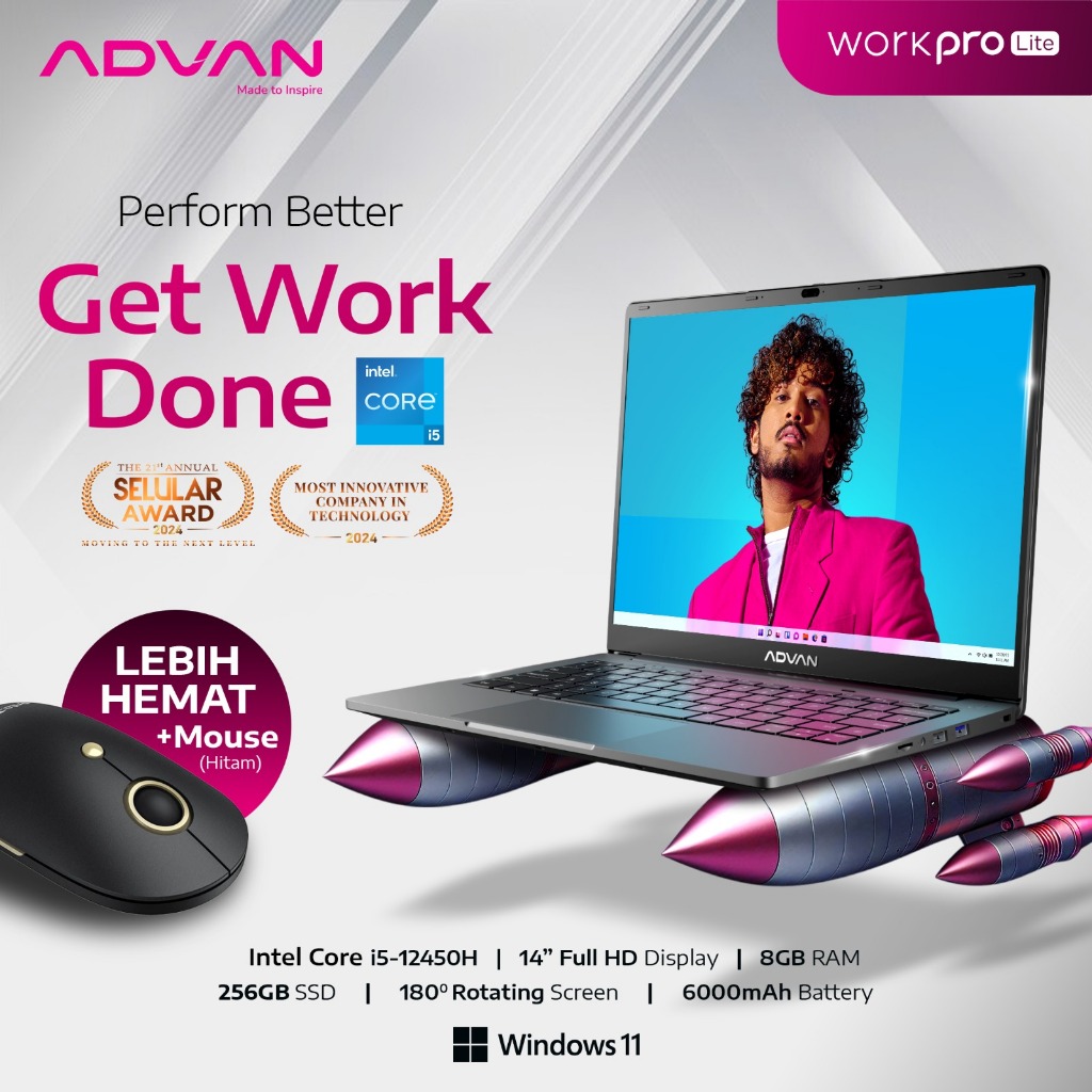 Jual (Free Mouse Wireless) ADVAN Laptop Workpro Lite Intel Core i5 ...