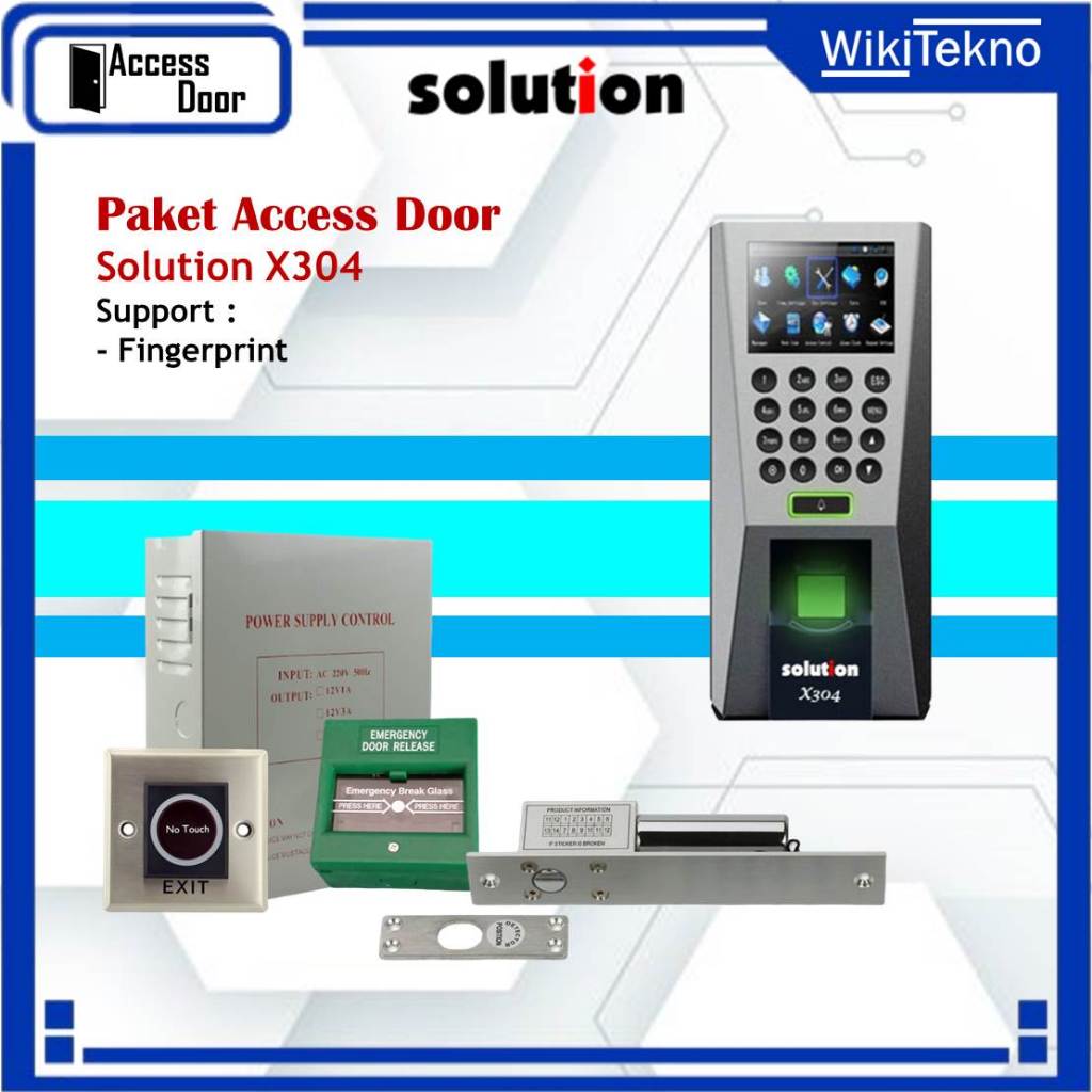 Jual Paket Access Control Door Solution X304 Fingerprint - Pintu Kaca ...