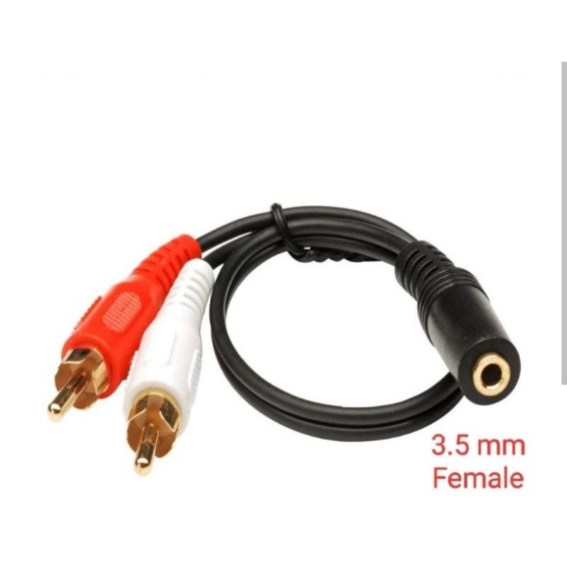 Jual kabel audio 3.5mm female ke rca(kabel audio speaker ke tv ...