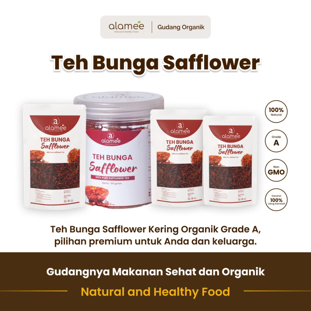 Jual alamee teh bunga safflower menyediakan kemasan praktis untuk ...