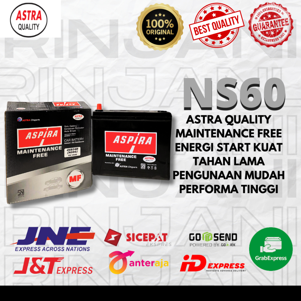 Jual AKI MOBIL KERING 45 AMPER ASPIRA MF NS60 & NS60L untuk XENIA // FUTURA // ERTIGA // HONDA ...