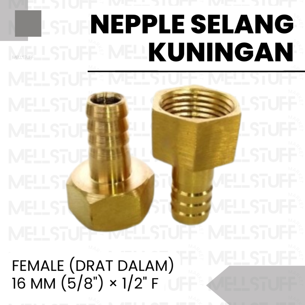 Jual Female Hose Nipple - 16mm x 1/2" F - Nepple Selang Drat Dalam ...