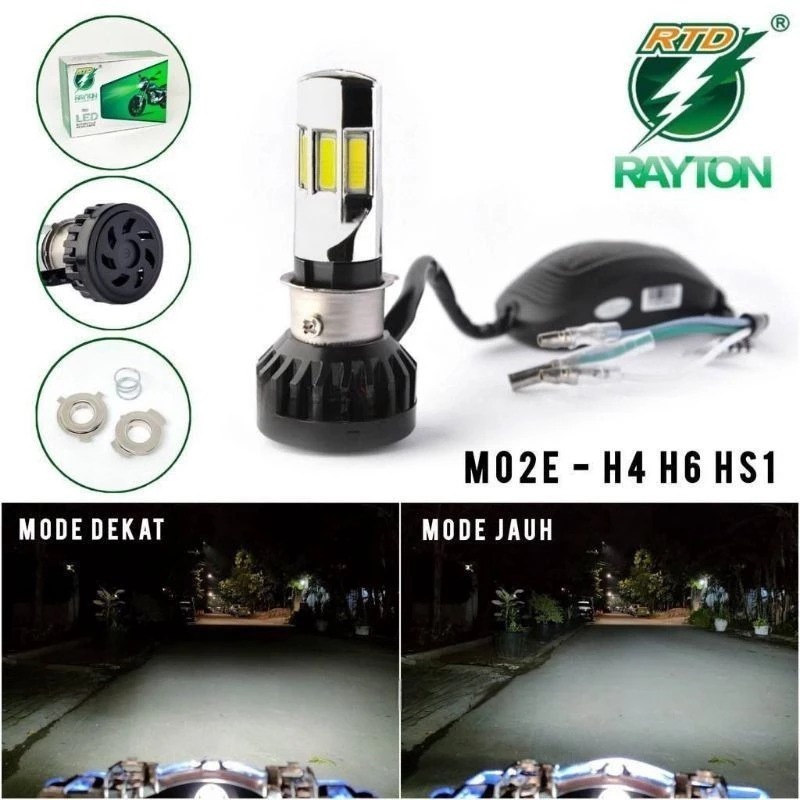 Jual Lampu Led DOP Motor H4 H6 35 Watt RTD Led Bohlam Motor 6 Sisi M02E PUTIH KUNING 3 SISI ...