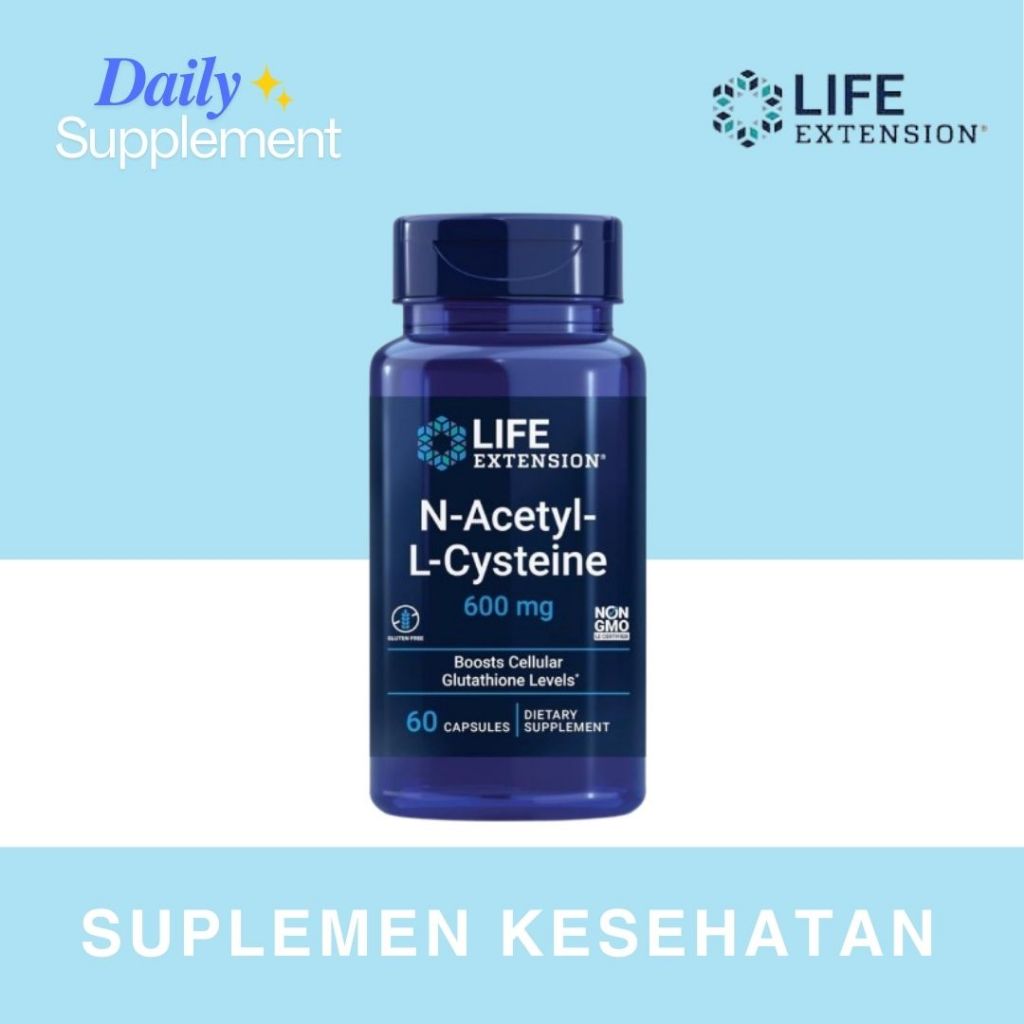 Jual Life Extension N-Acetyl-L-Cysteine (NAC) 600 mg - 60 Capsules | Shopee Indonesia