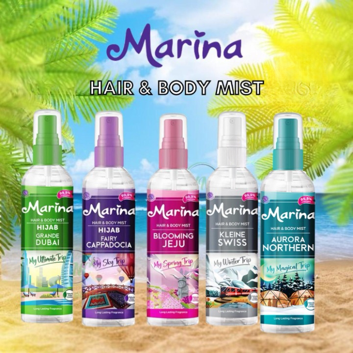 Jual MARINA Hair & Body Mist Long Lasting Fragrance 100ml | Shopee ...