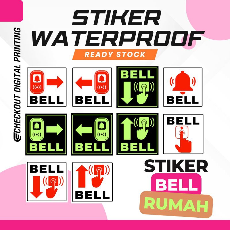 Jual 𝗦𝗧𝗜𝗞𝗘𝗥 𝗕𝗘𝗟𝗟 𝗥𝗨𝗠𝗔𝗛 / Stiker Petunjuk Bel Rumah Kantor Anti Air ...