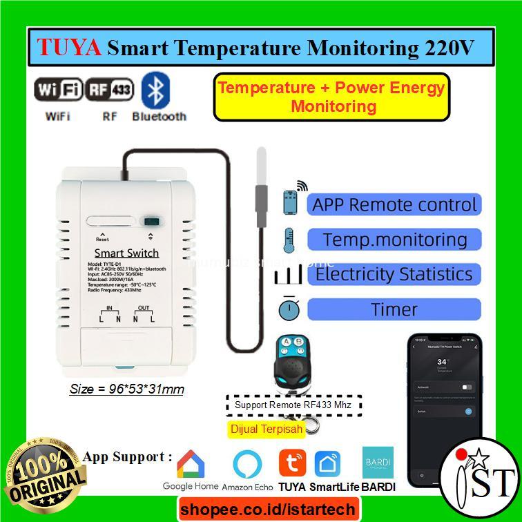 Jual Tuya Smart Temperature Switch WIFI RF 433 AC 220V Energy Monitoring | Shopee Indonesia