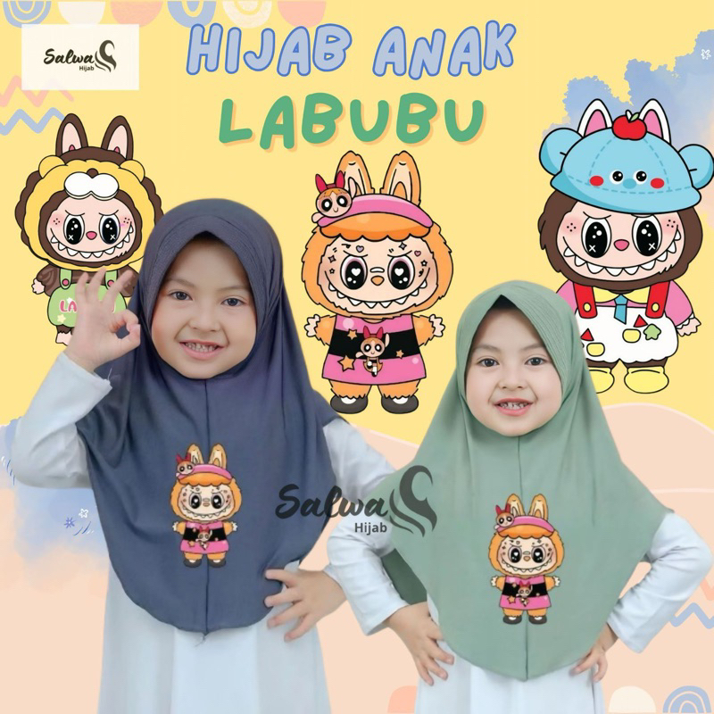 Jual Hijab Anak Labubu/Jilbab Anak Labubu Viral/Hijab Anak Stiker ...