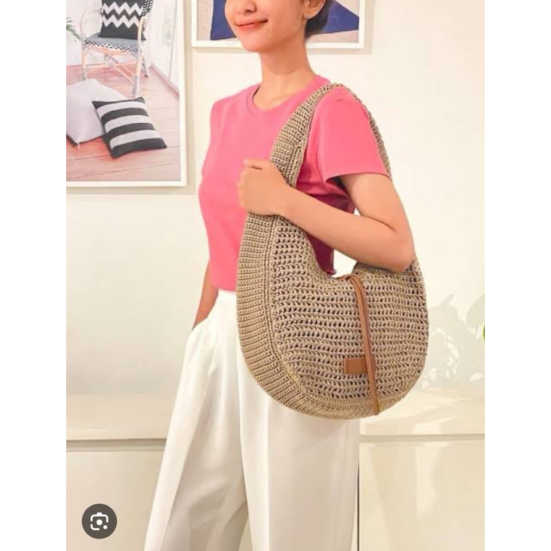 Jual Dowa Venice Shoulder Bag | Black | Nylon Crochet | Shopee Indonesia