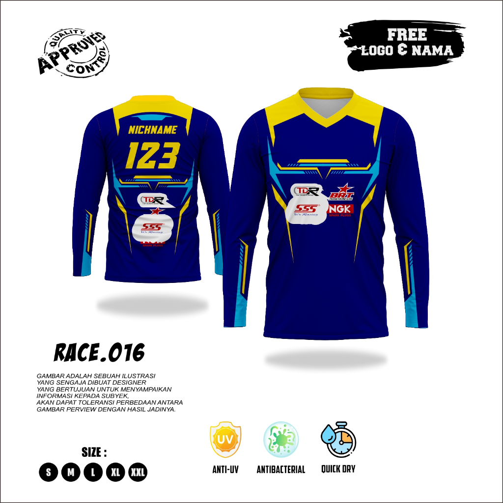 Jual Baju Kaos Olahraga Racing | Jersey Balap Quick Dry FullPrinting ...