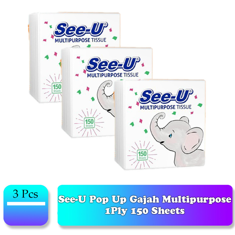 Jual See U See-U Pop Up Gajah 1Ply 150 Sheets Tissue Tisu Tisiu ...