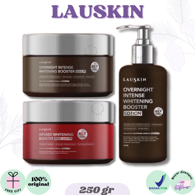 Jual Lauskin Infused Whitening Booster Body Serum 250ml & Overnight ...