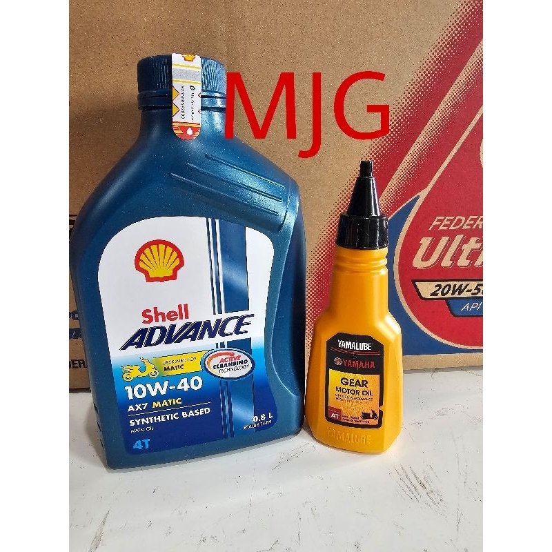 Jual Paket Oli Shell Advance AX7 Matic 10W-40 800ML/Plus Yamalub Gear ...