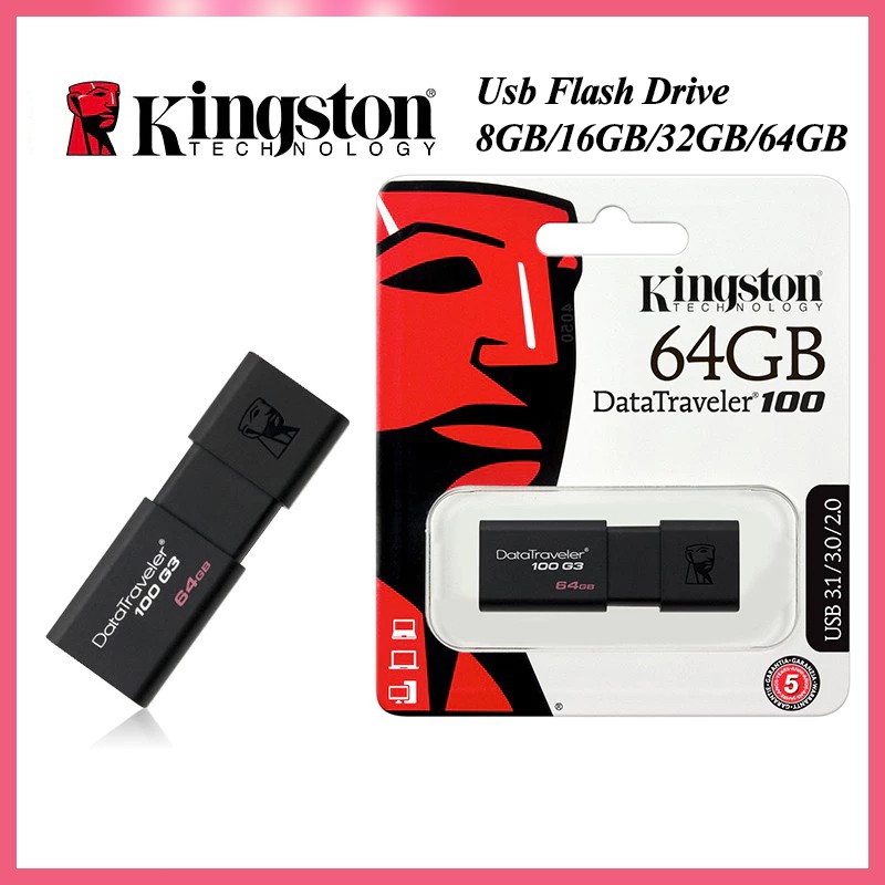 Jual Kingston Flashdisk 8GB 16GB 32GB 64GB 128GB DT100 USB 3.0 - FLASH ...