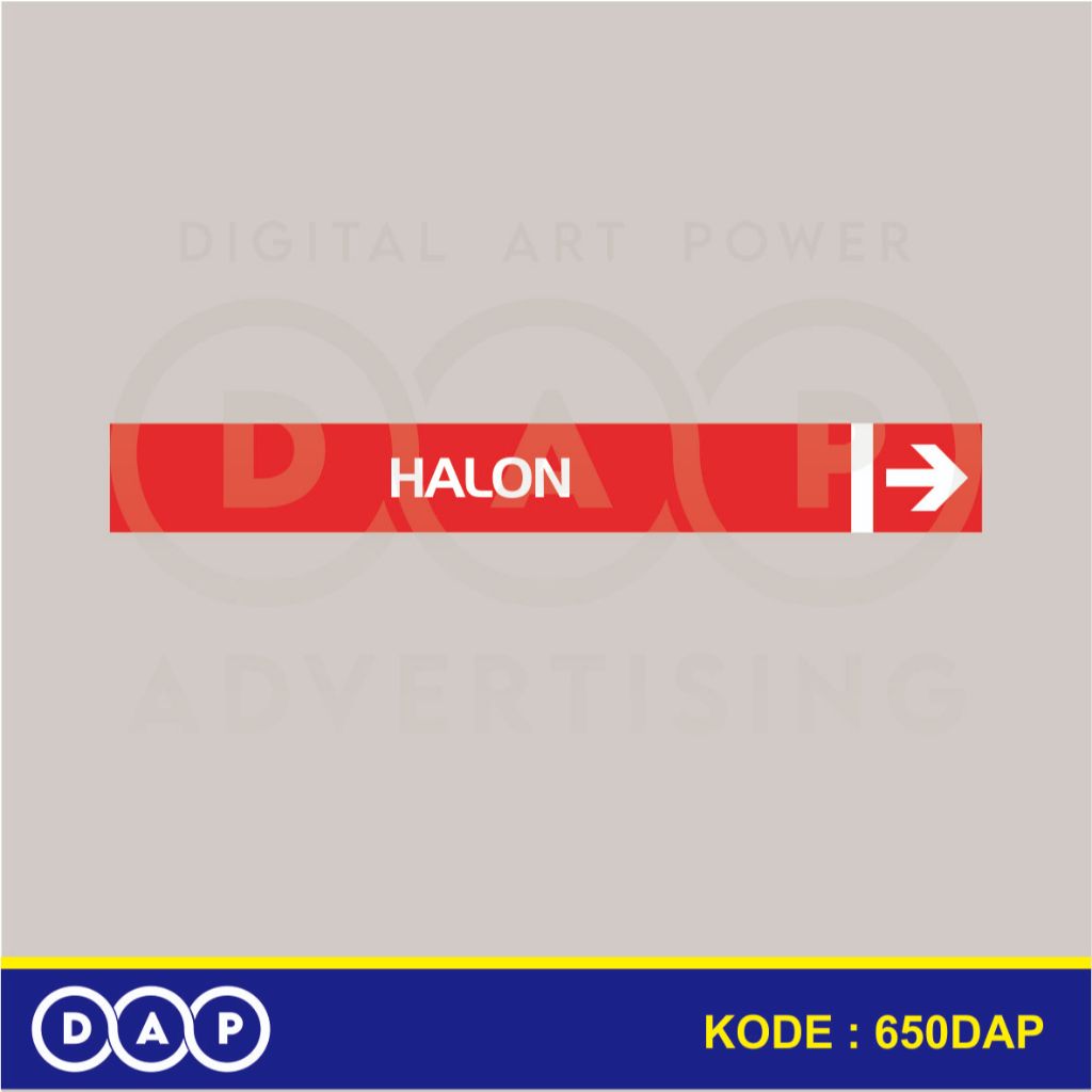 Jual 650 - STIKER LABEL PIPA INDUSTRI - HALON - 40 X 3 CM- VYNIL ...