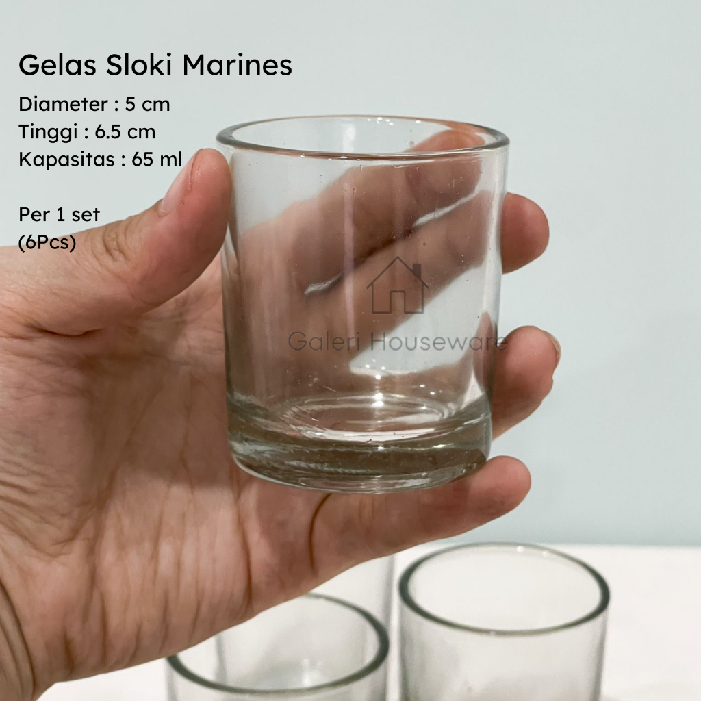 Jual 6PCS GELAS SLOKI MARINES SL-03 / GELAS SLOKI SOOJU/ WADAH LILIN / TEMPAT SAMBAL / GELAS ...