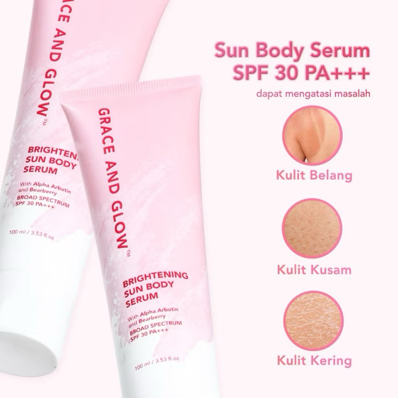 Jual Grace and Glow Brightening Sun Body Serum SPF 30 PA+++ | Shopee ...
