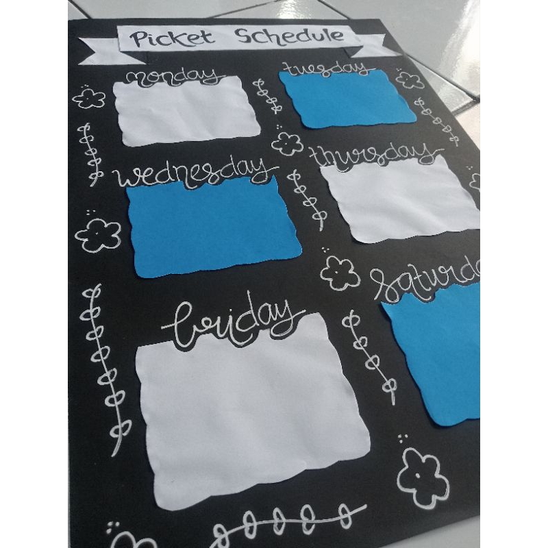 Jual PICKET SCHEDULE tema BLUE || hiasan kelas || jadwal piket | Shopee ...