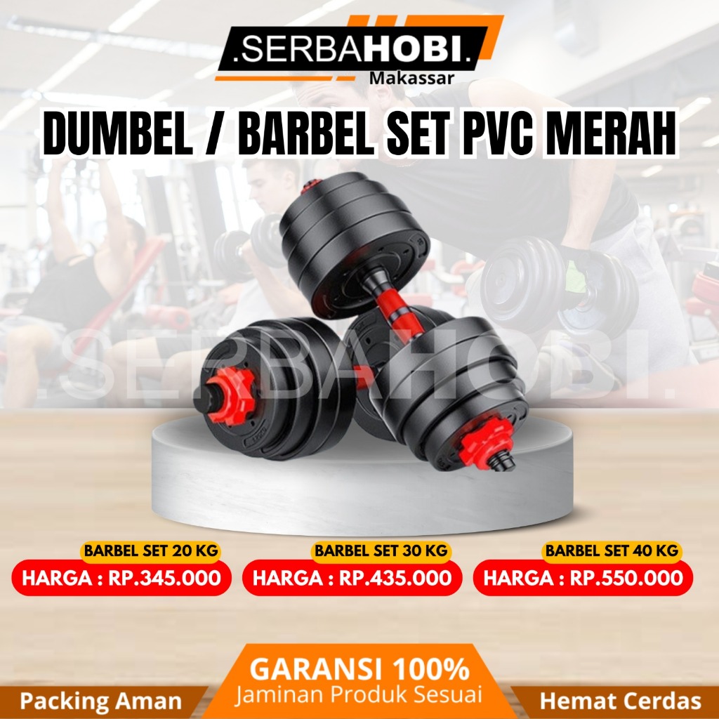 Jual Dumble Dumbell Dumbel Barbel Set Barbel 2 in 1 PVC / Barbel Box Besi / 20kg / 30kg / 40kg ...